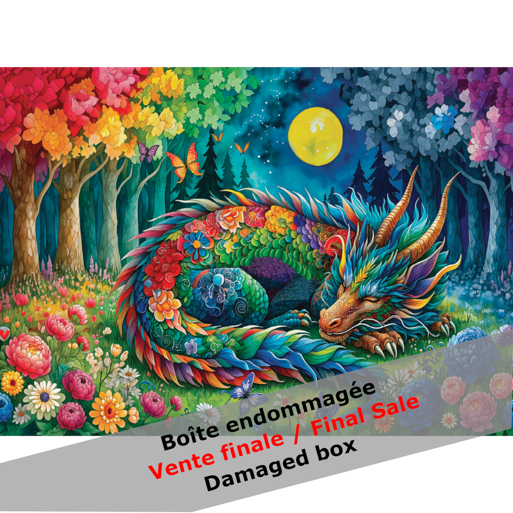 BOÎTE ENDOMMAGÉE Casse-Tête 1000 morceaux MOONLIT DRAGON DREAMS ...